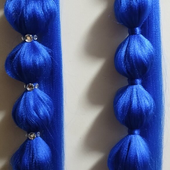 Accessories | Royal Blue Bedazzled Bubble Braids | Poshmark